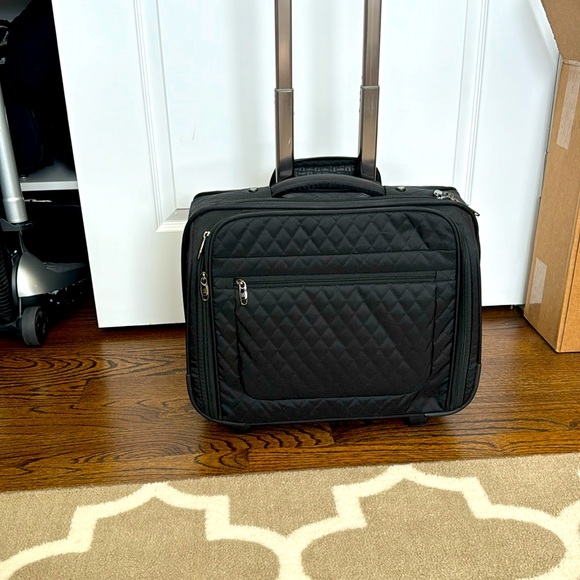 Brookstone | Bags | Black Rolling Computer Bag With Lots Of Storage And ...